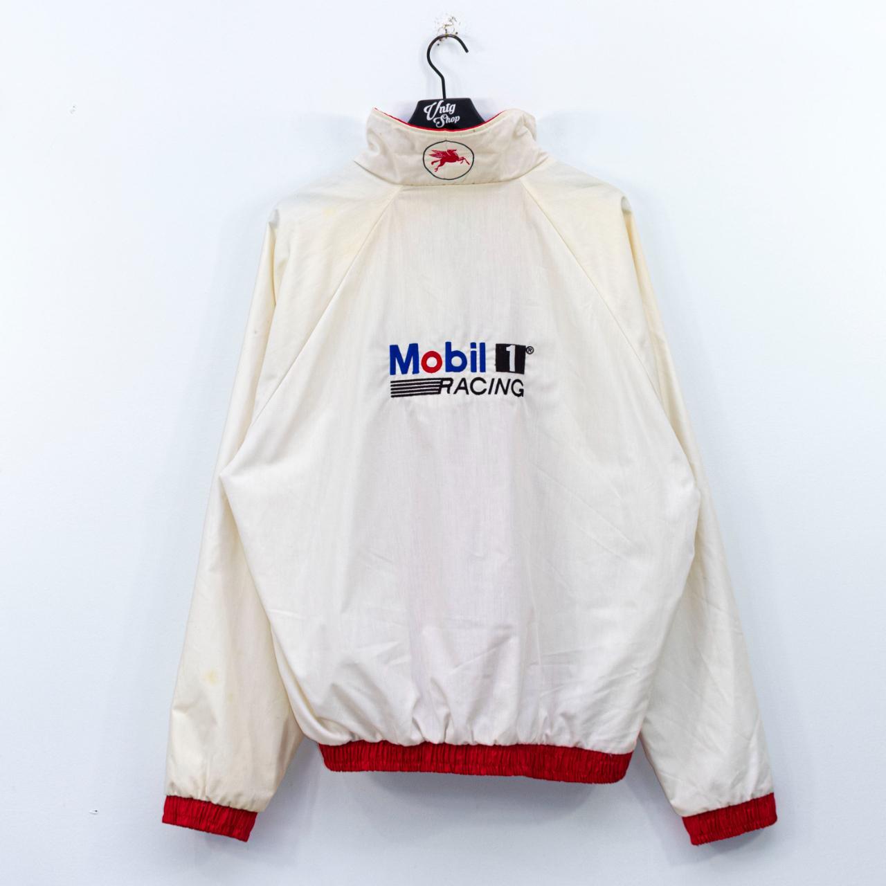 Vintage 90s Mobil 1 Racing Bomber Jacket Size... - Depop