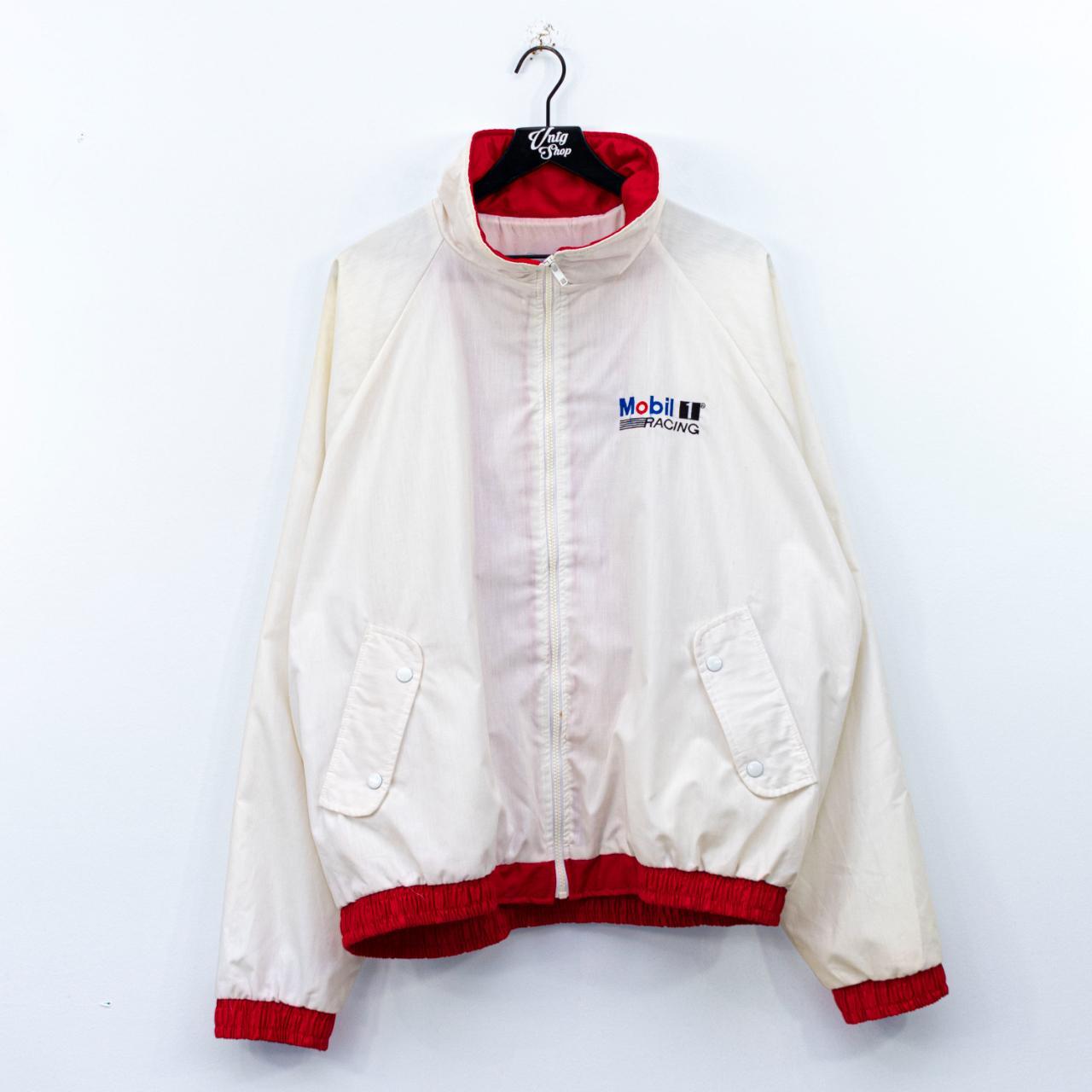 Vintage 90s Mobil 1 Racing Bomber Jacket Size... - Depop