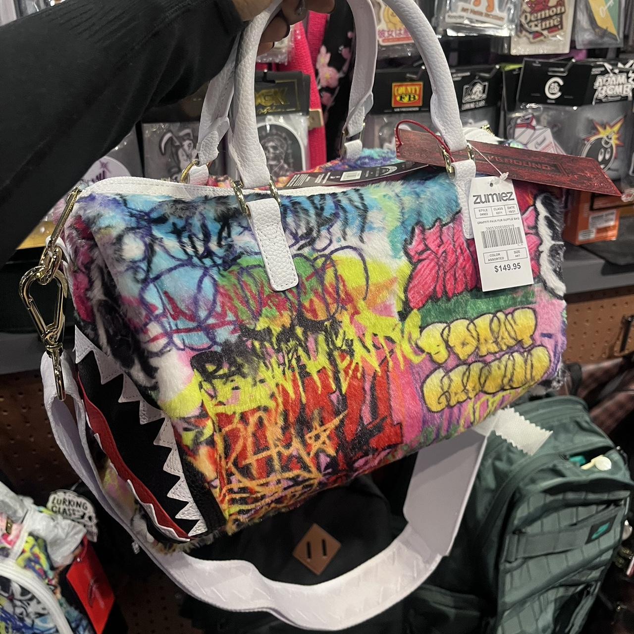 Multi-coloured graffiti print Sprayground bag with... | Depop