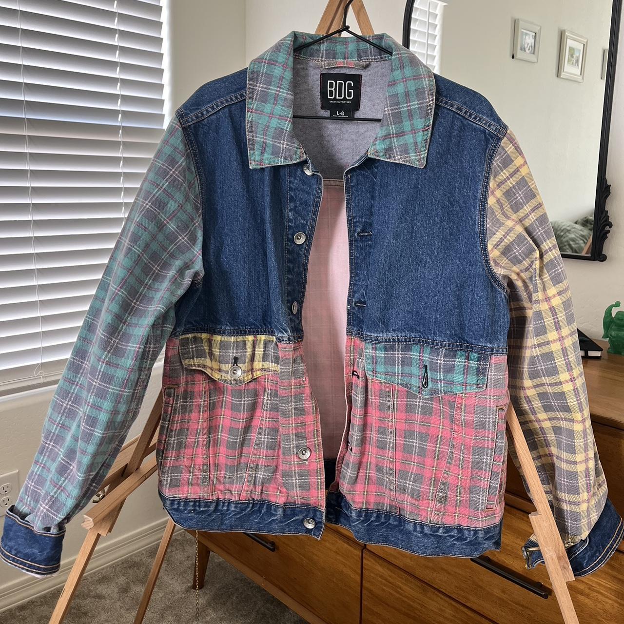 very loved patch work jean jacket - Depop