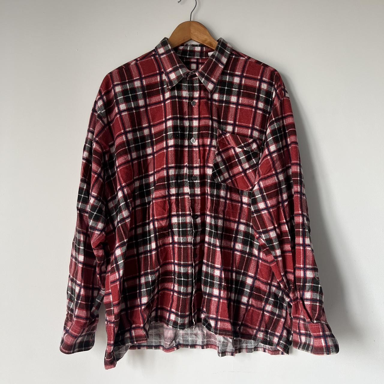 Vintage Oversized Red Shirt 100% Cotton Autumn Wear - Depop