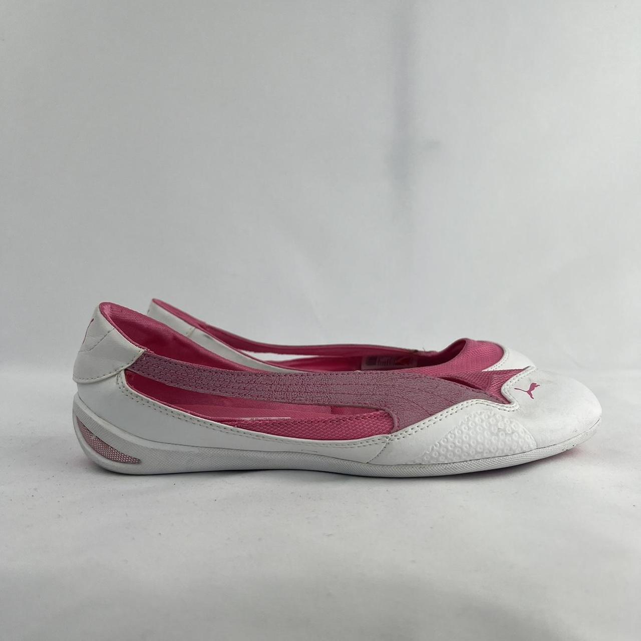 PUMA BALLET FLATS Vintage 00s Puma pink & white... - Depop