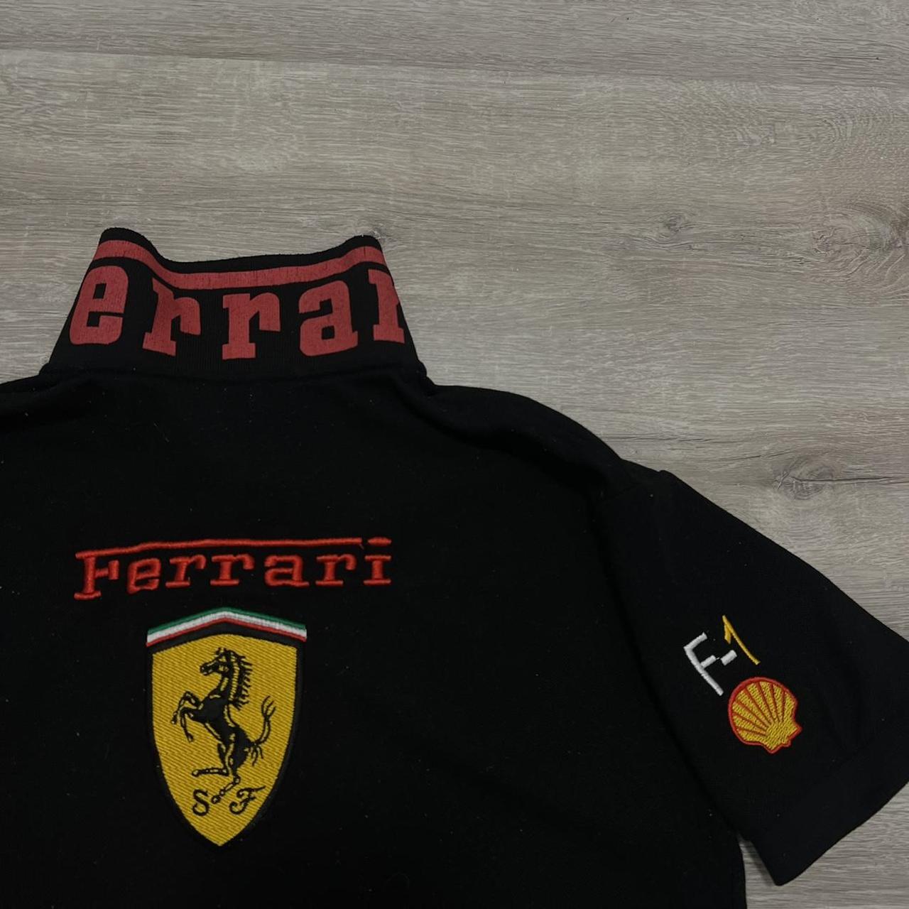 Vintage Ferrari Polo Shirt Mens Size Medium Black... - Depop