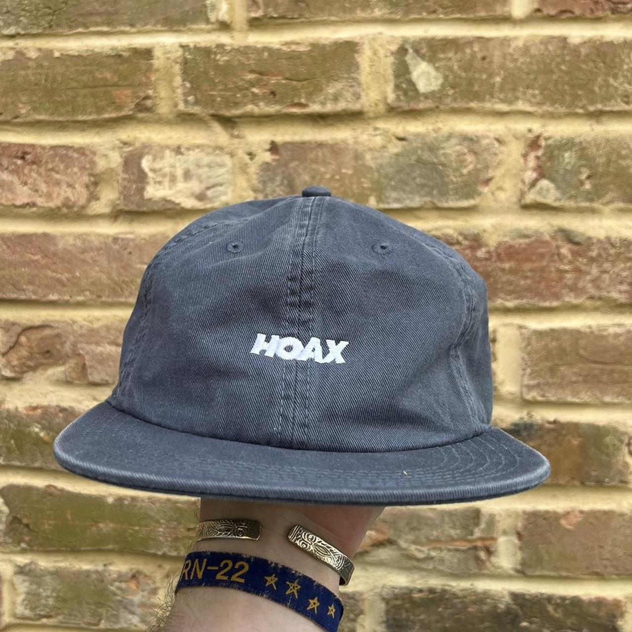 HOAX Navy Blue Flat-Brim Baseball Cap 🧢 Immaculate... - Depop