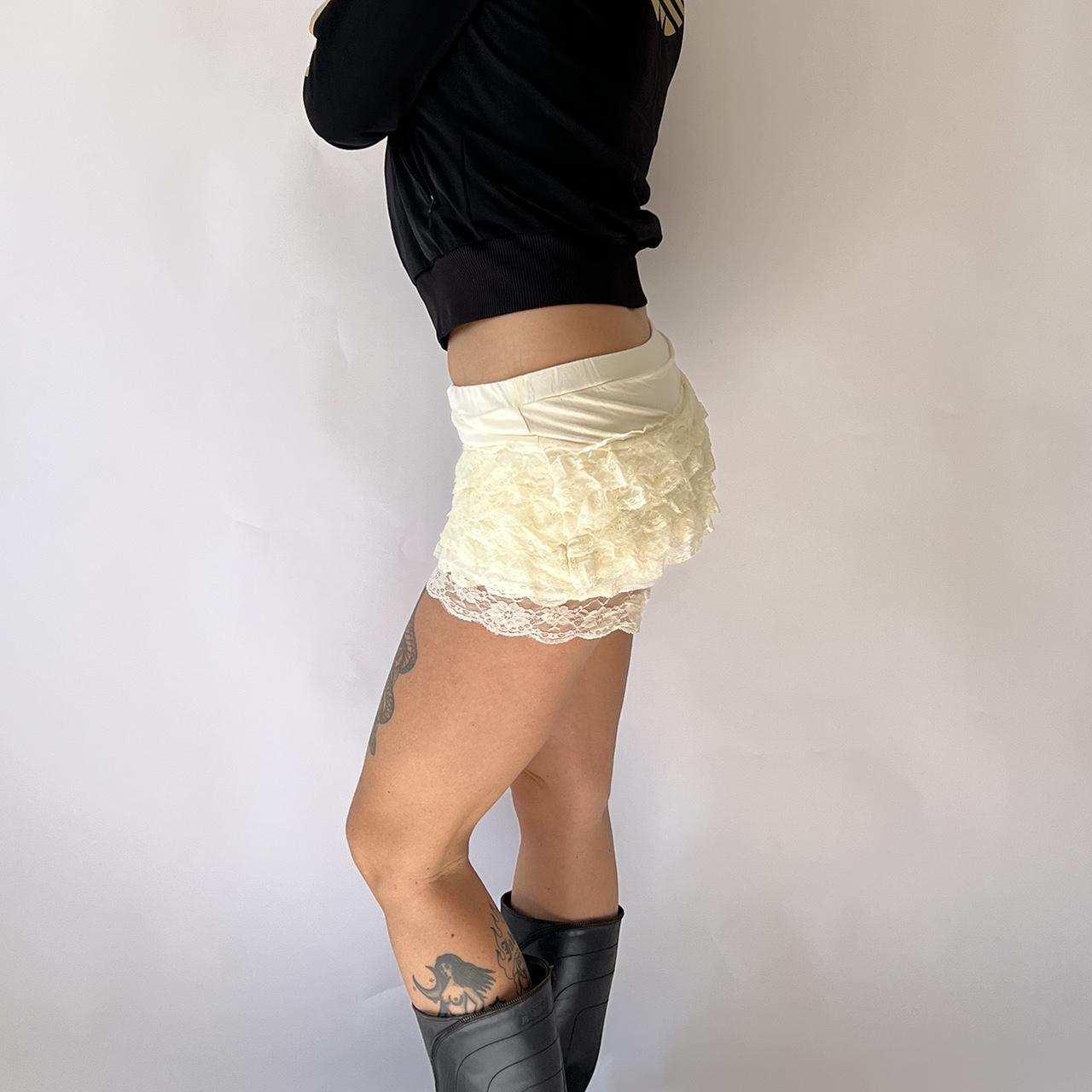 Cream lace ruffle bloomers ★ Minor pink mark to... - Depop