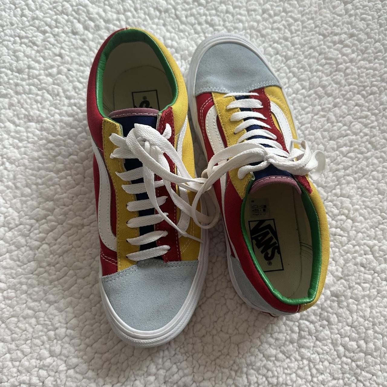 Women’s size 9 Vans, color blocked, worn twice - Depop