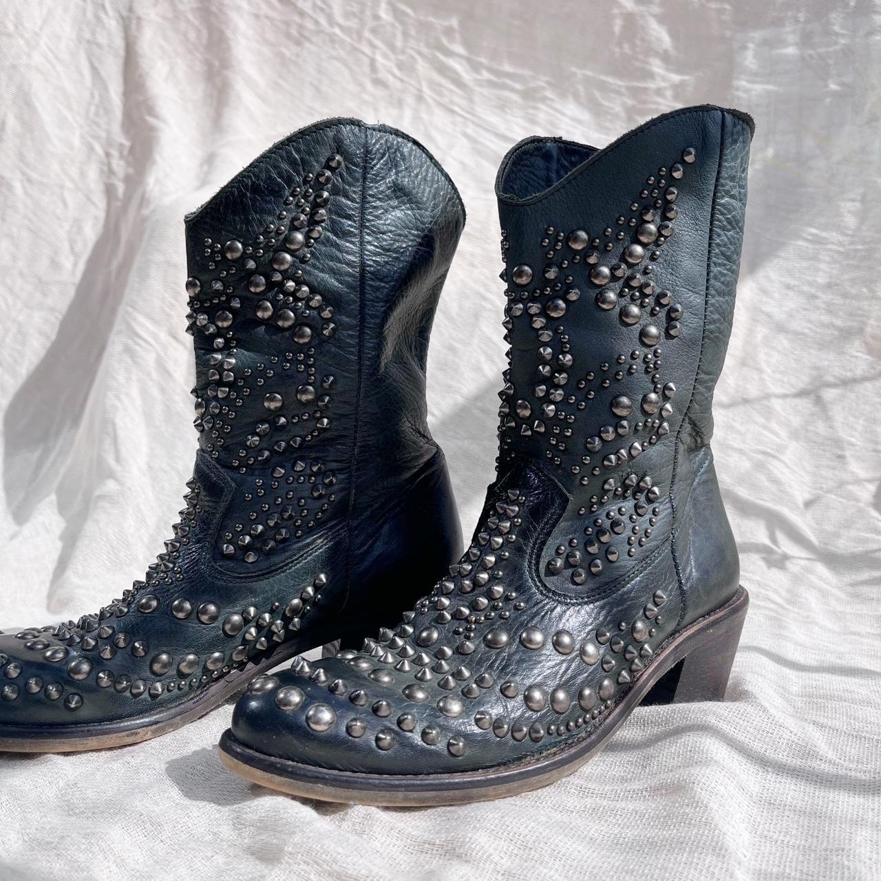 Women's Green and Blue Boots | Depop