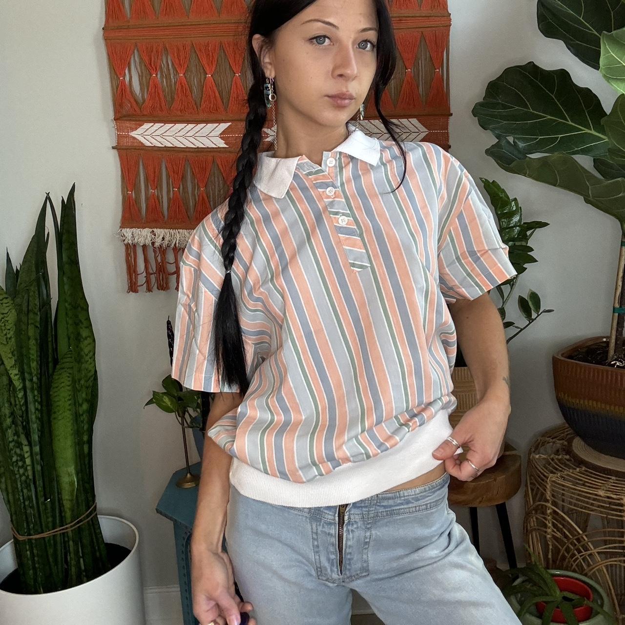 vintage 80s pastel polo • no flaws • vertical... | Depop