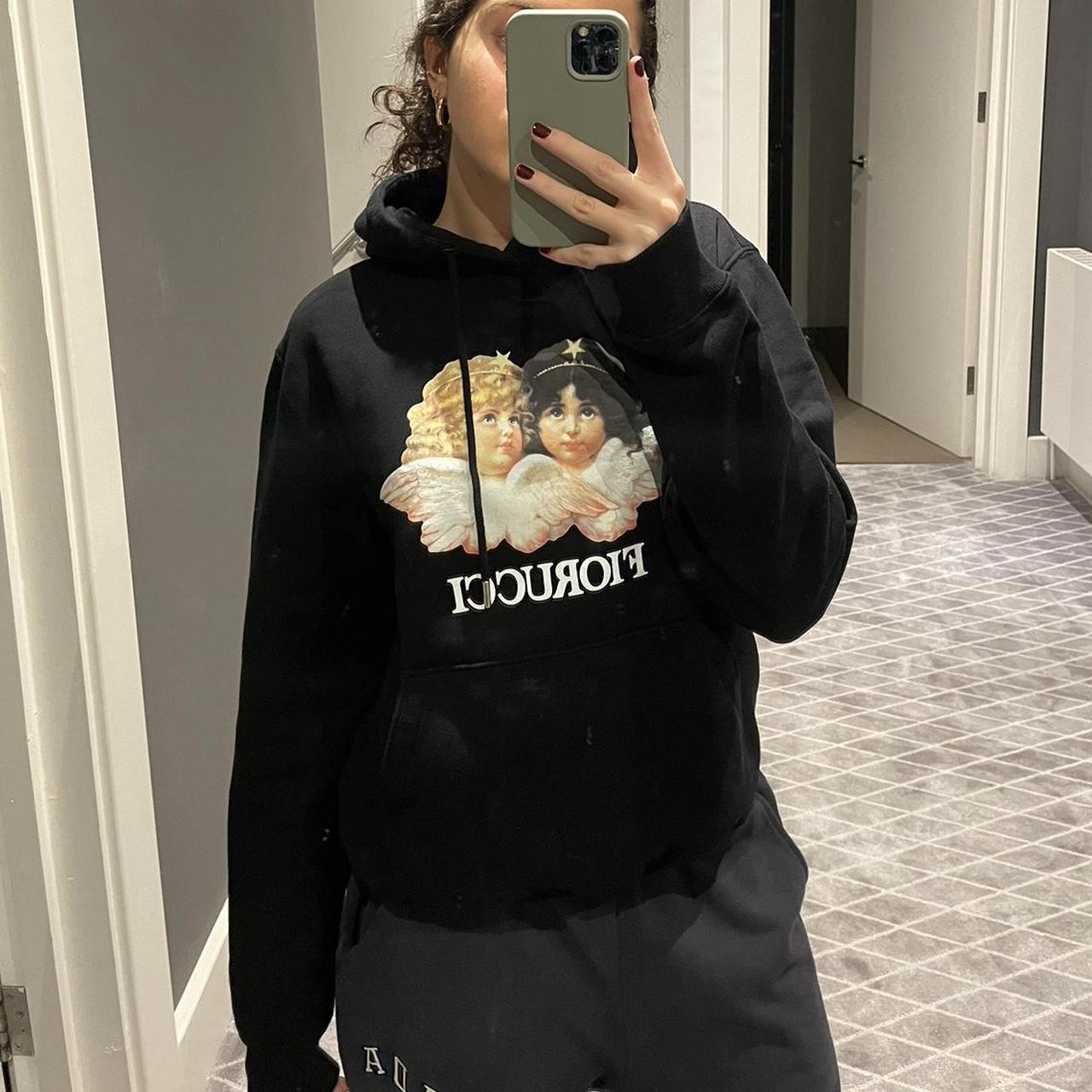 Black fiorucci hoodie🌟 So soft inside and... - Depop