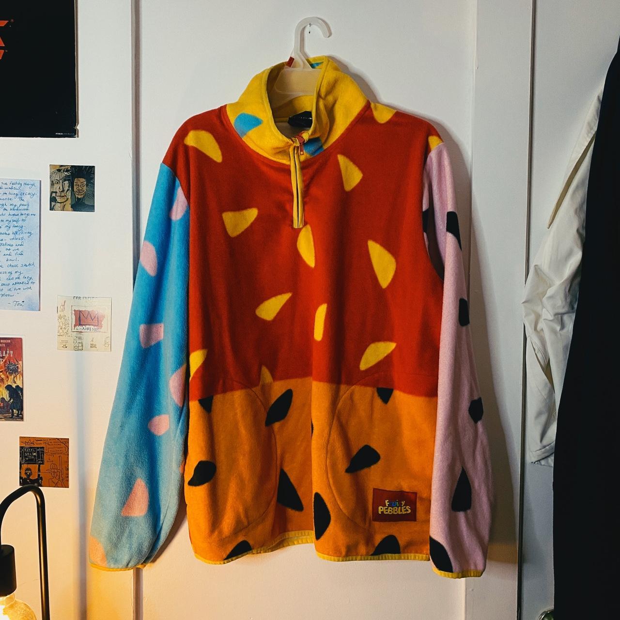 Medium Dumbgood Fruity Pebbles 90s Quarter Zip Fits... - Depop