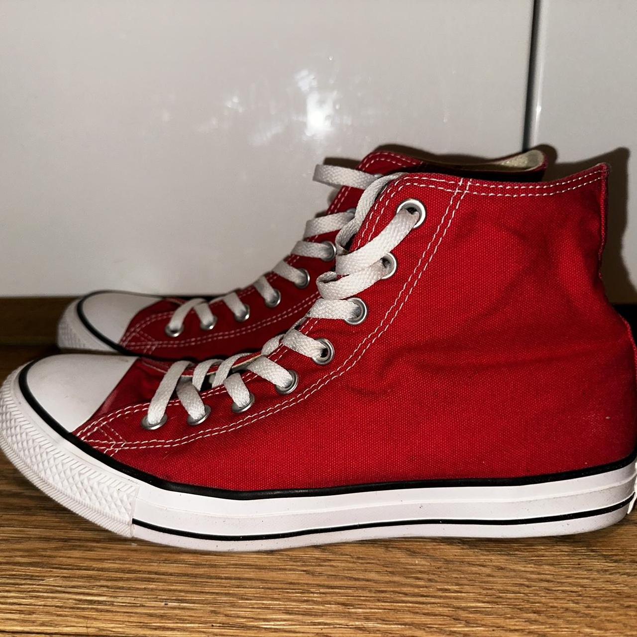 red high top converse size 8.5 - Depop