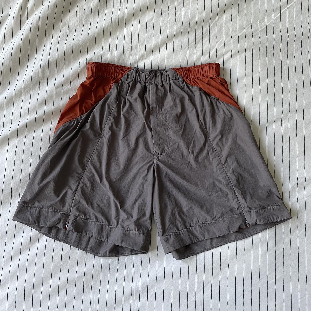 Y-3 (adidas x yohji) grey and orange sports shorts... - Depop