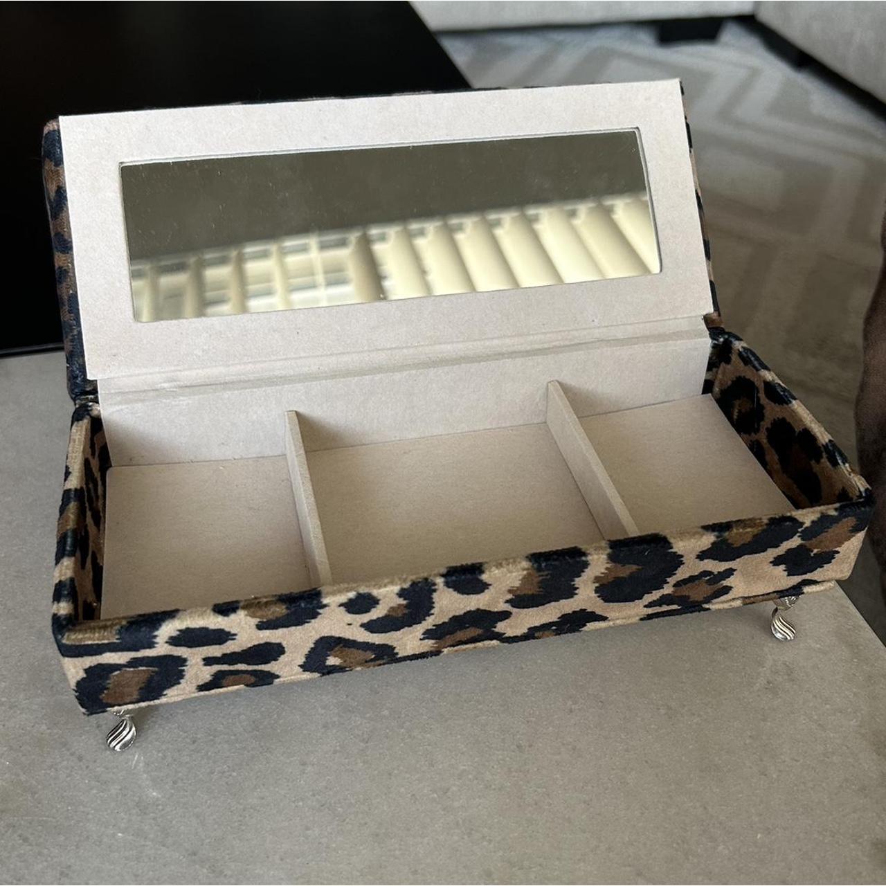 mini leopard print couch jewelry box ! in good... - Depop