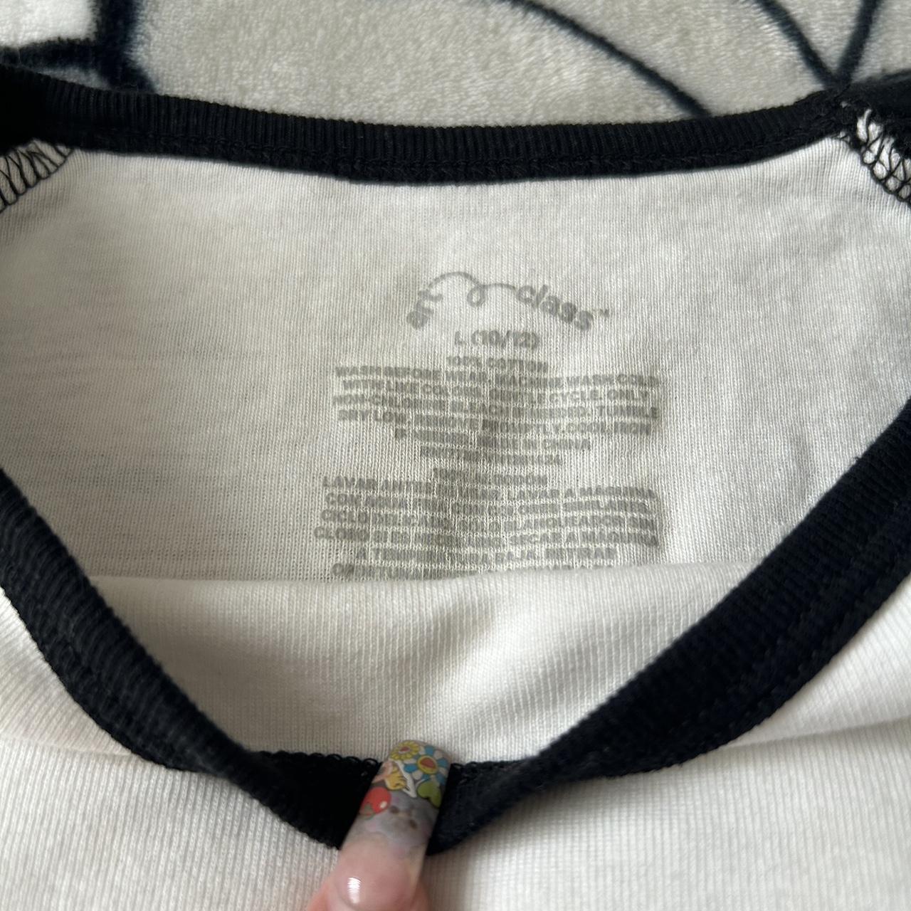 black & white long sleeve cropped baseball tee kids... - Depop