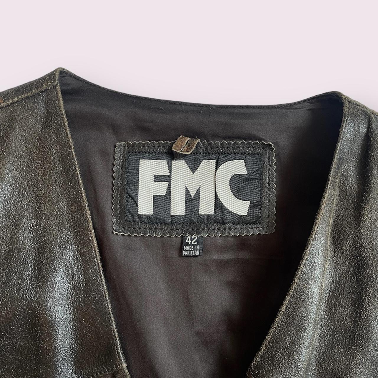 FMC vintage brown real leather biker moto vest size... - Depop