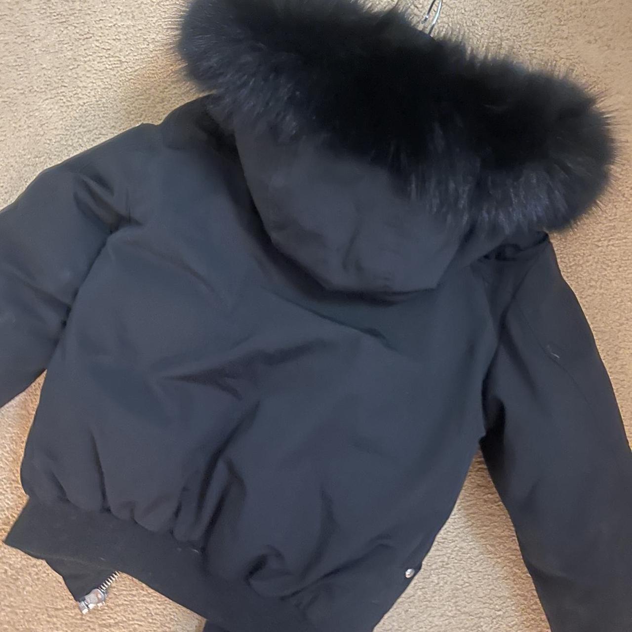 Kids moose knuckles bomber jacket with real fur Size... - Depop