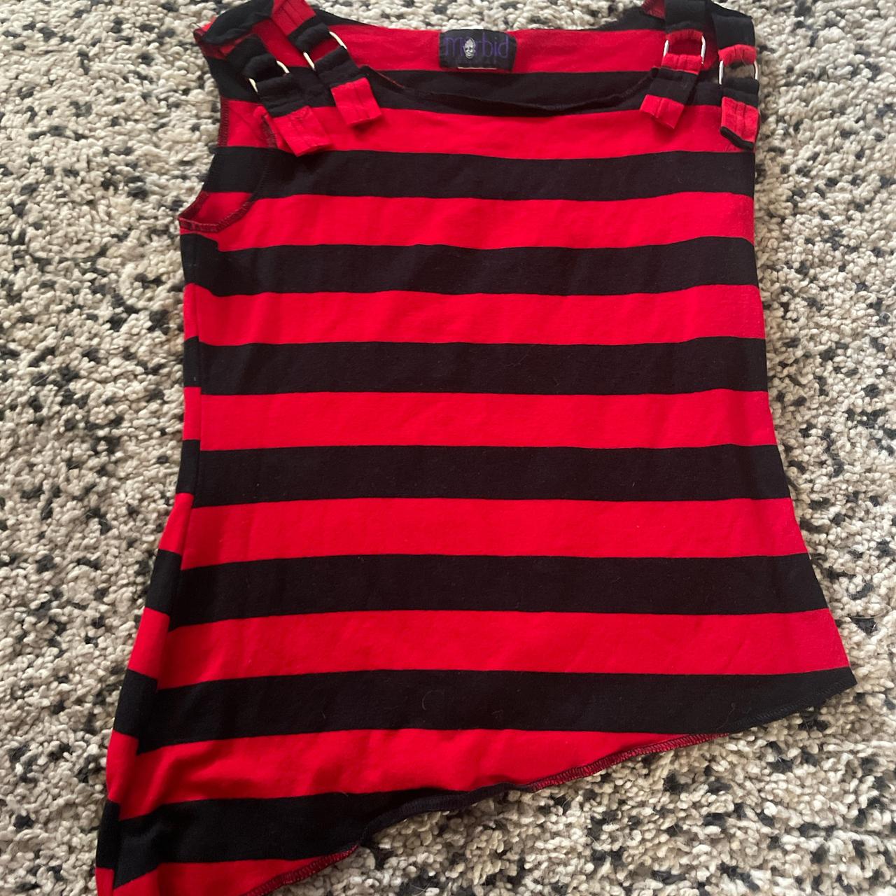 Morbid threads black and red tank Size small- medium | Depop