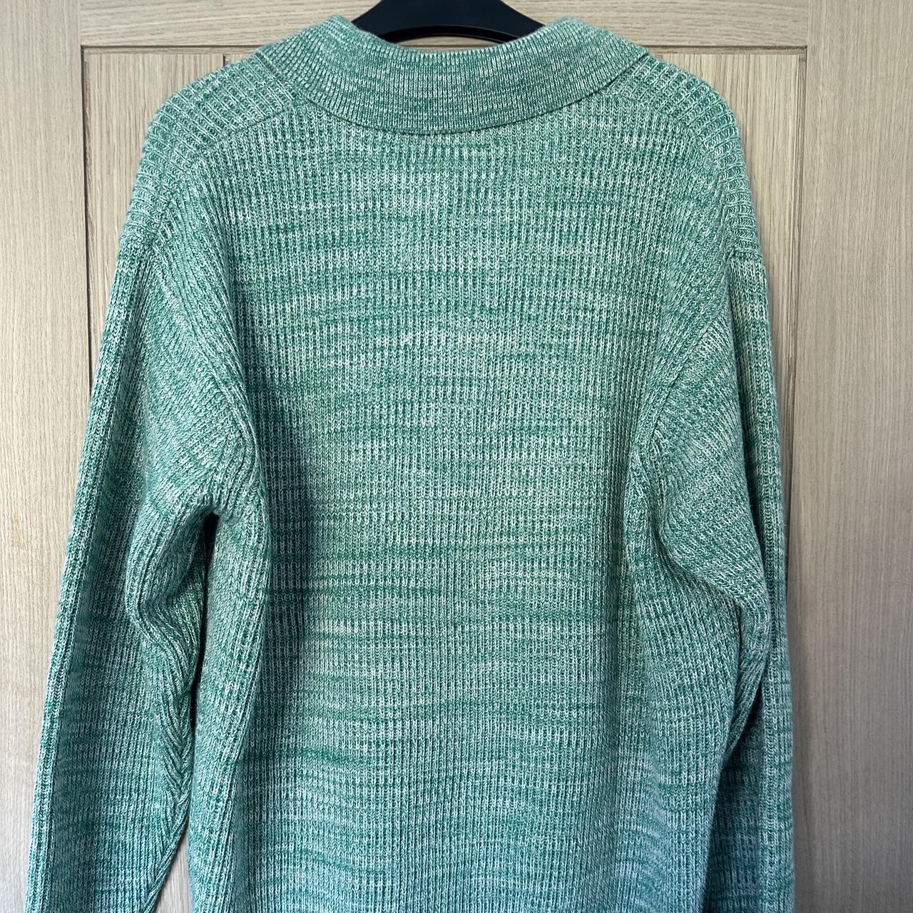 zara man green button up jumper excellent condition... - Depop