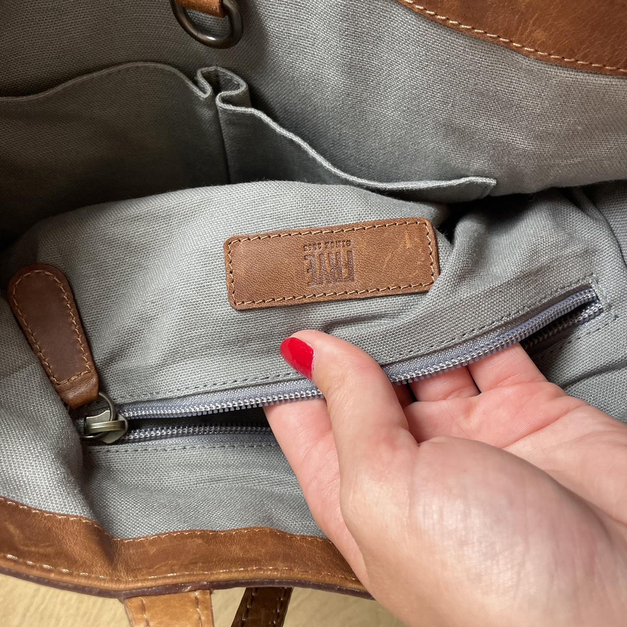 -Brown Leather FRYE purse -Super soft authentic... - Depop