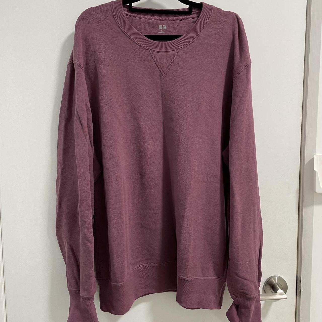 UNIQLO | Cotton Sweatshirt - Plum/Burgundy SIZE... - Depop