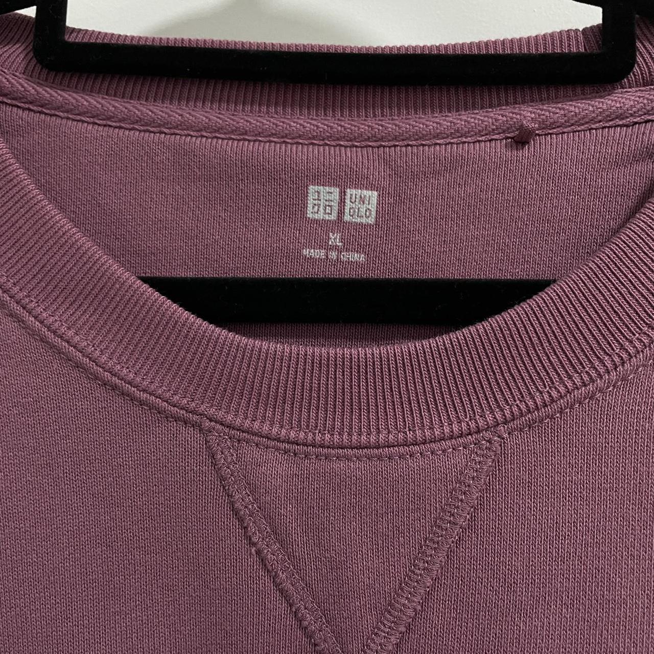 UNIQLO | Cotton Sweatshirt - Plum/Burgundy SIZE... - Depop