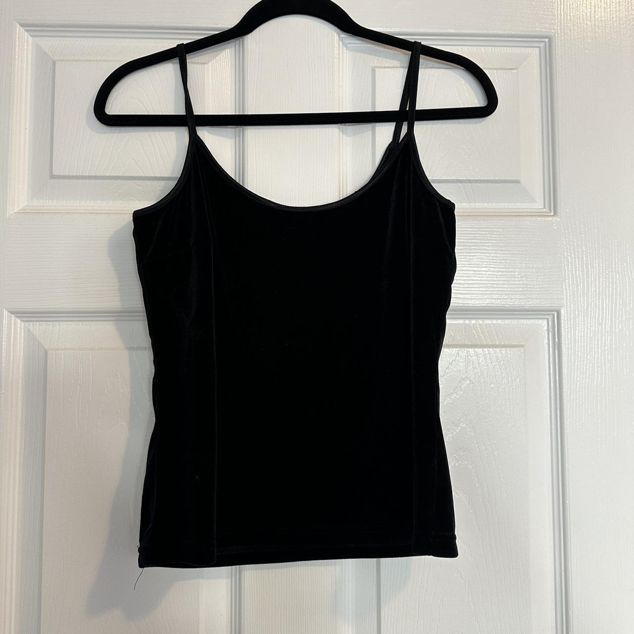 Velvet black/dark blue tank top Would fit a M or L - Depop