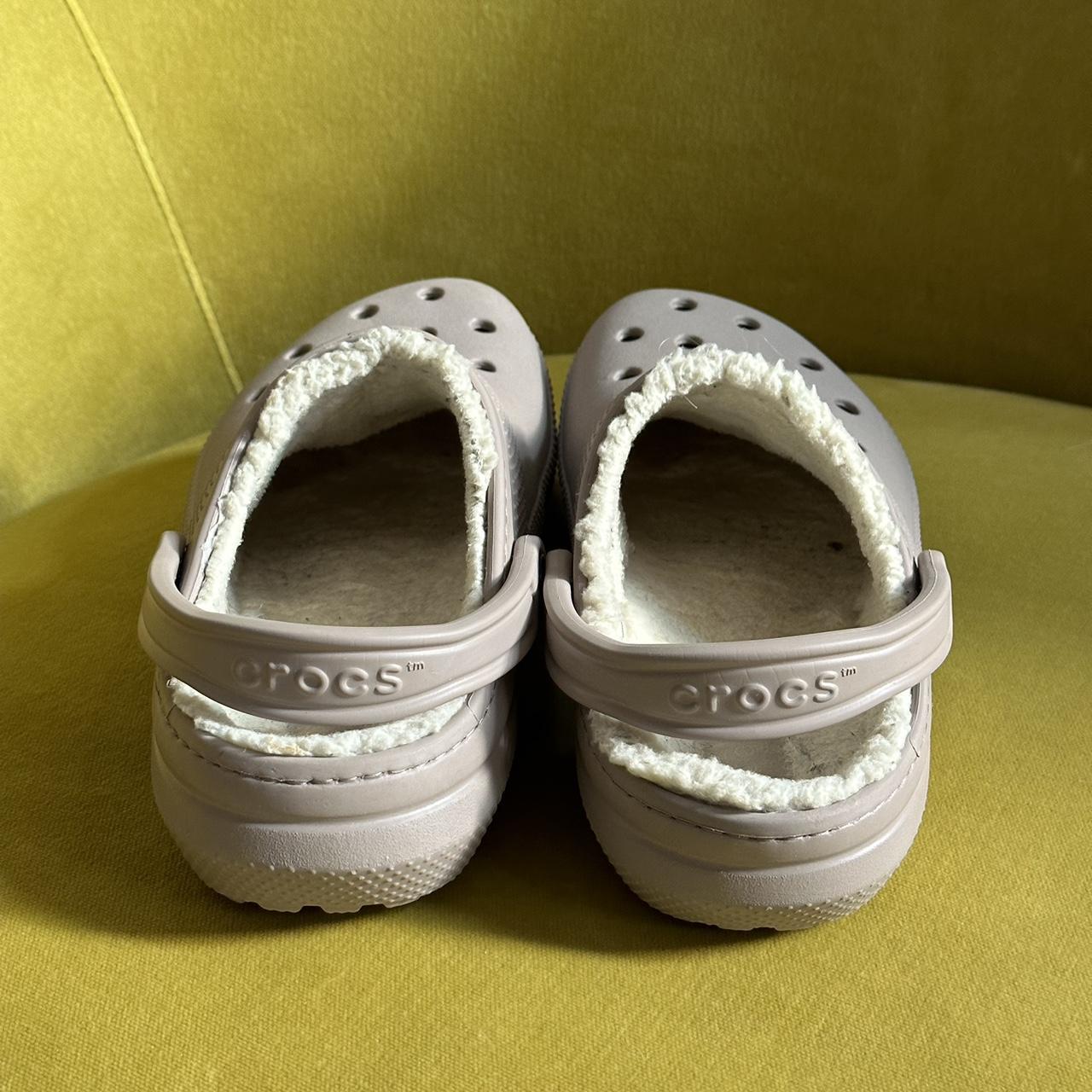 Shearling classic lined crocs clog, light lavender /... - Depop
