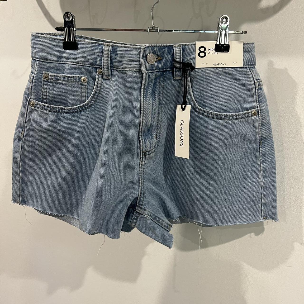 Glassons Mid Rise Denim Short Iced Vovo Brand new... - Depop
