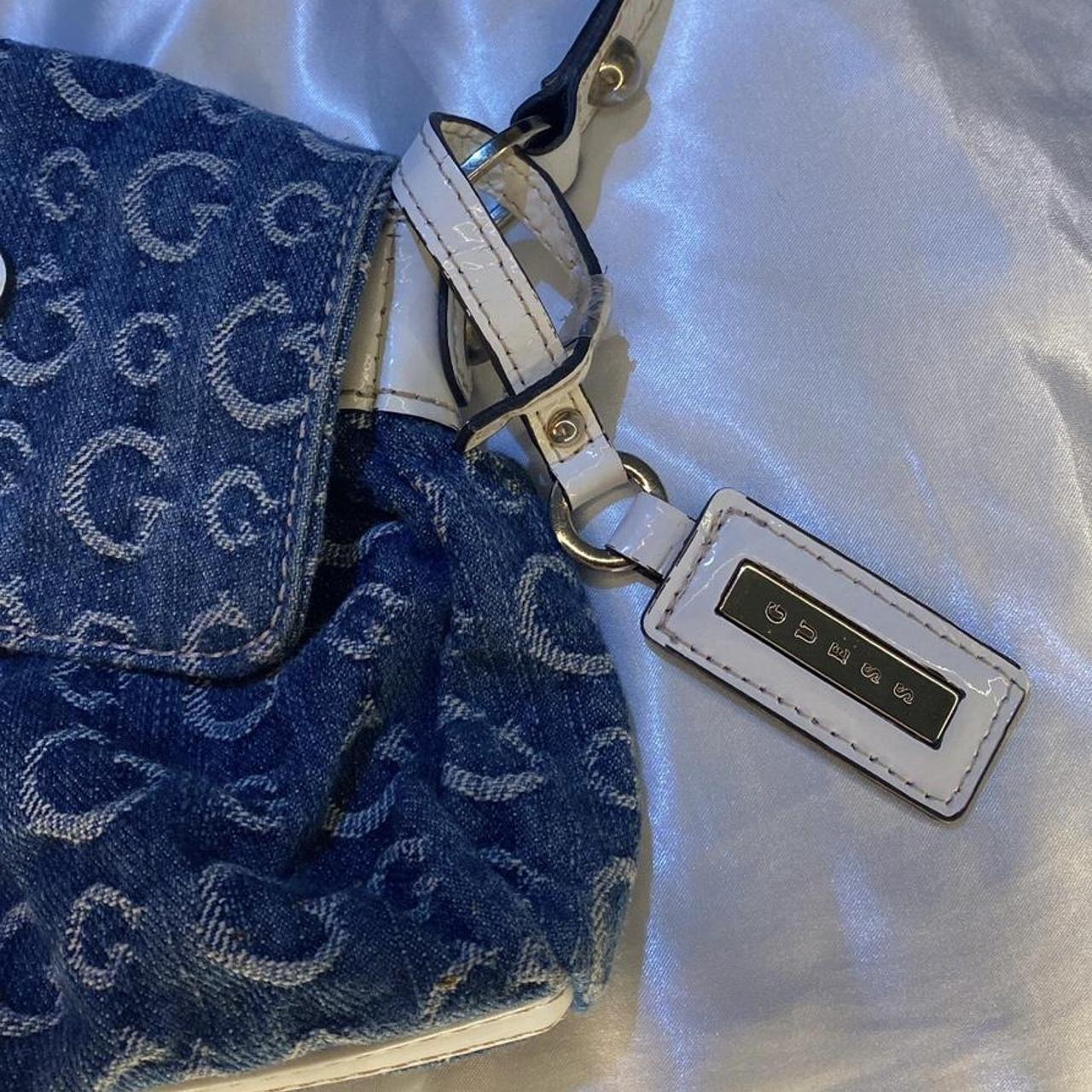 vintage guess monogram denim bag good condition... - Depop