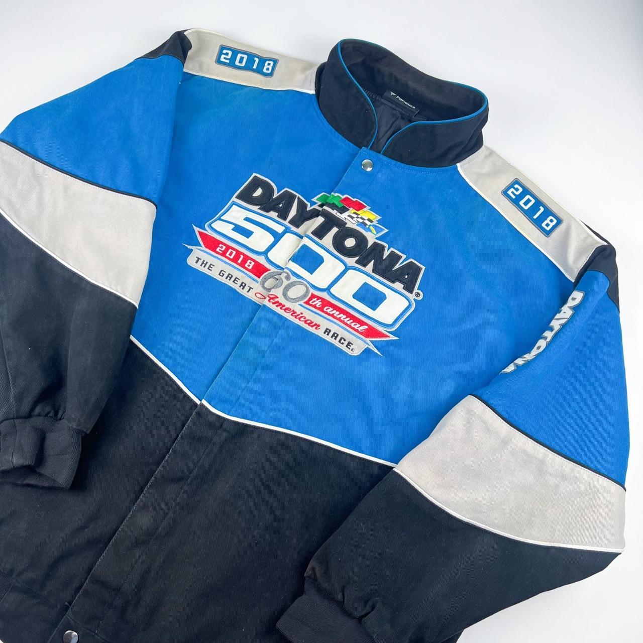 NASCAR Men's Black and Blue Jacket | Depop