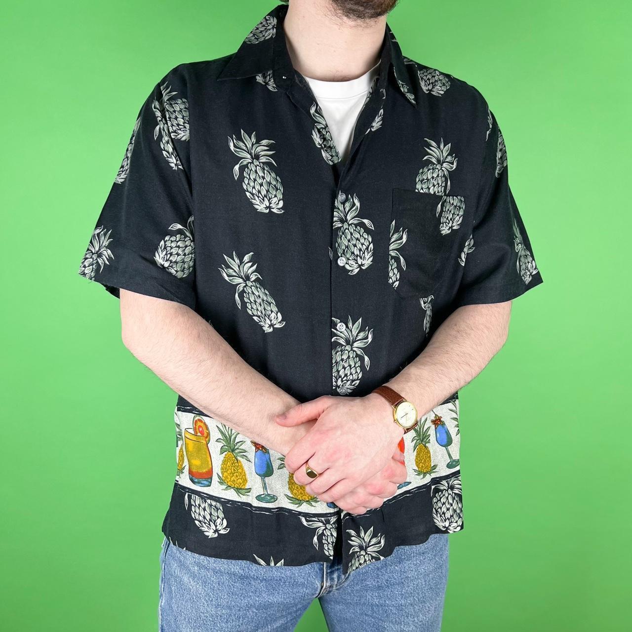 Vintage Hawaiian / Crazy Patterned Shirt Black &... | Depop