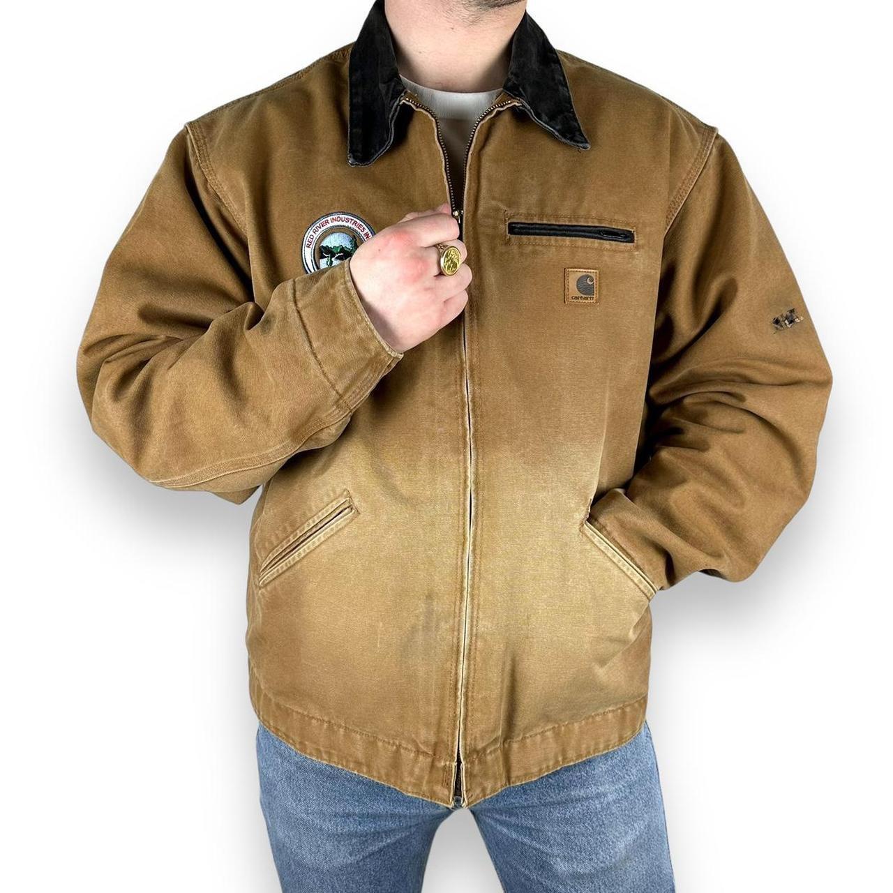 RARE Vintage J97 BRN Carhartt Detroit Jacket Tan... - Depop
