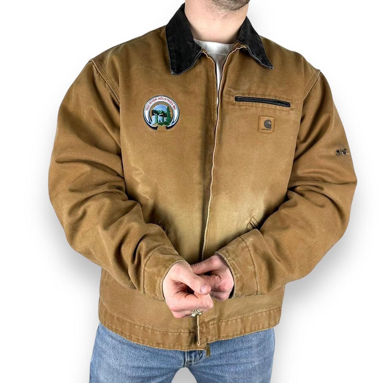 RARE Vintage J97 BRN Carhartt Detroit Jacket Tan... - Depop
