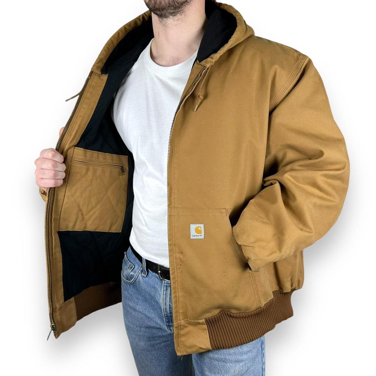 Vintage J140 BRN Carhartt Active Jacket Union Made... - Depop