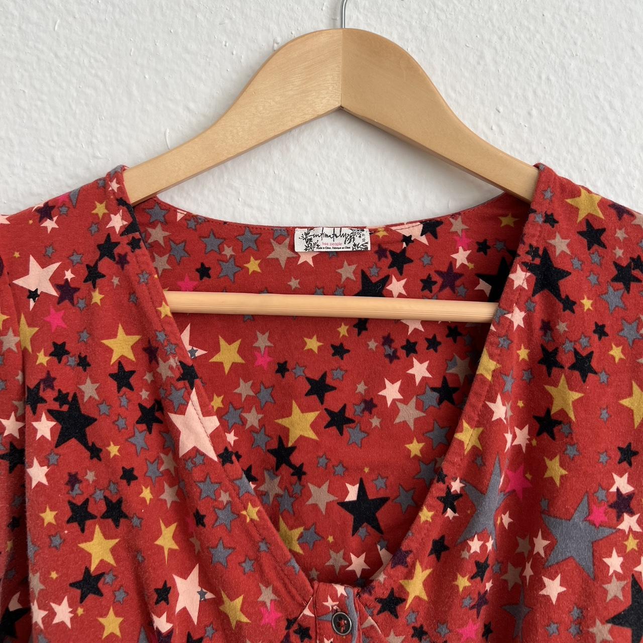 RED FREE PEOPLE STAR PRINTED BODYSUIT - the... - Depop