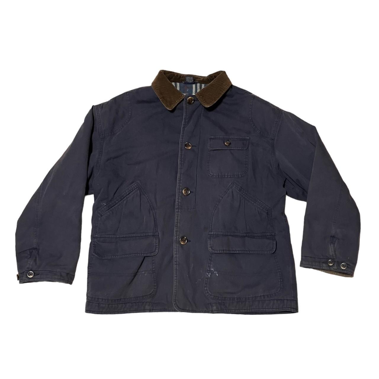 Men’s navy blue with brown corduroy collar true... - Depop