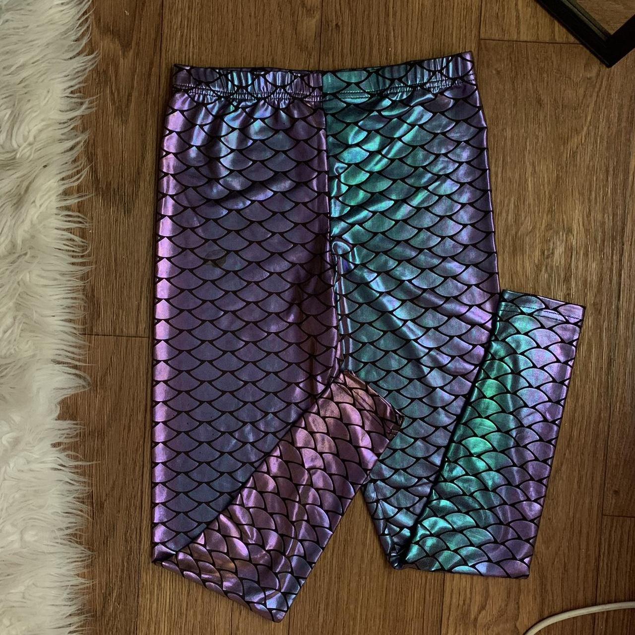 Metallic shiny fish scale leggings 🐠 These are... - Depop