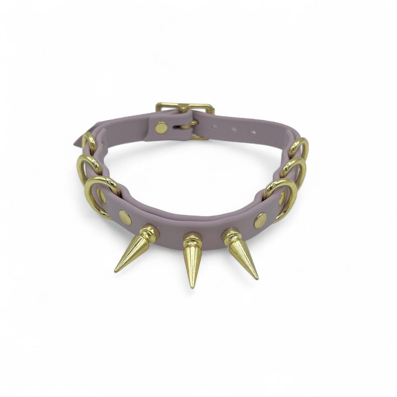 Pastel purple lavender spike collar with gold... | Depop