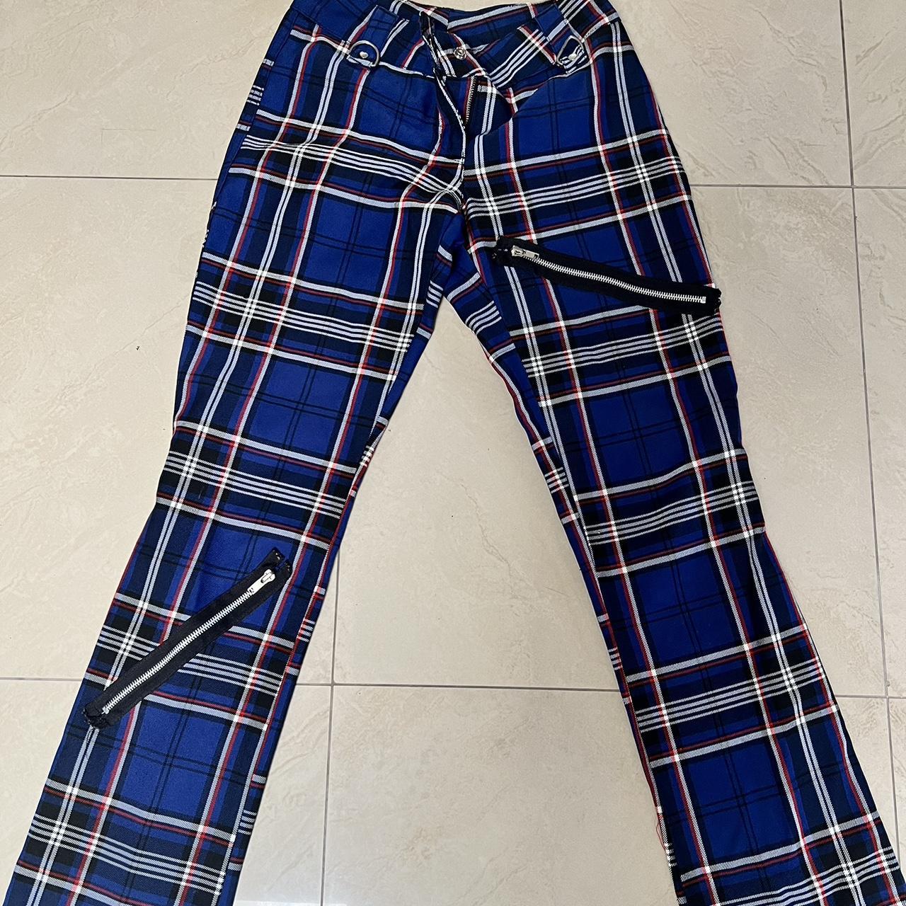 PLAID PANT Lip Service w zipper detail 🦋 Best fit... | Depop