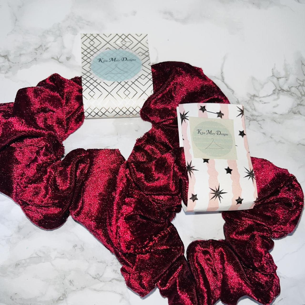 Red velvet scrunchie #scrunchie #recycled #gift... - Depop