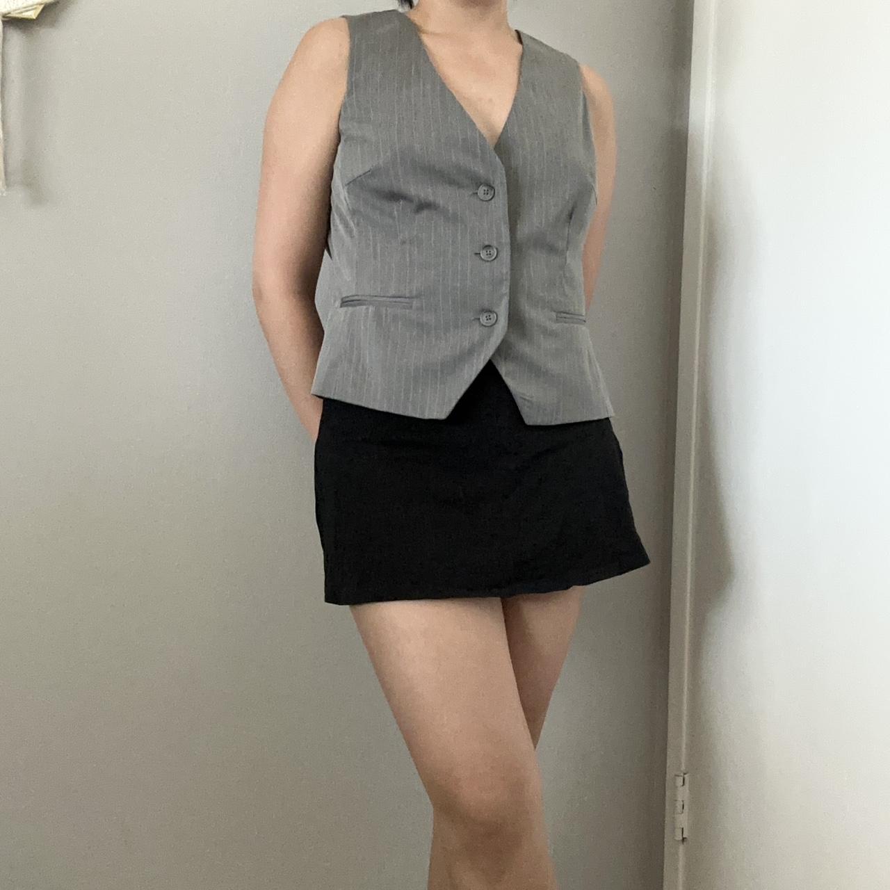 grey button up vest 🌚 Button up vest that can be... - Depop