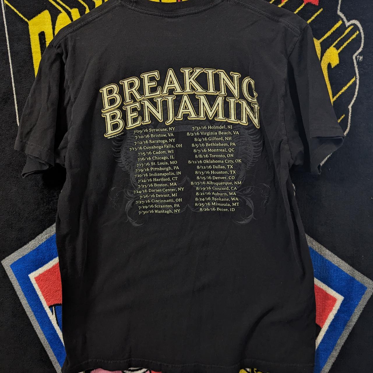 Breaking Benjamin Band Black Tour T-Shirt. In good... - Depop