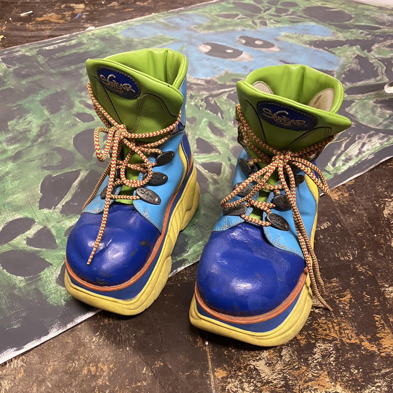 Swear platform shoes. Blue, green, yellow and orange... - Depop
