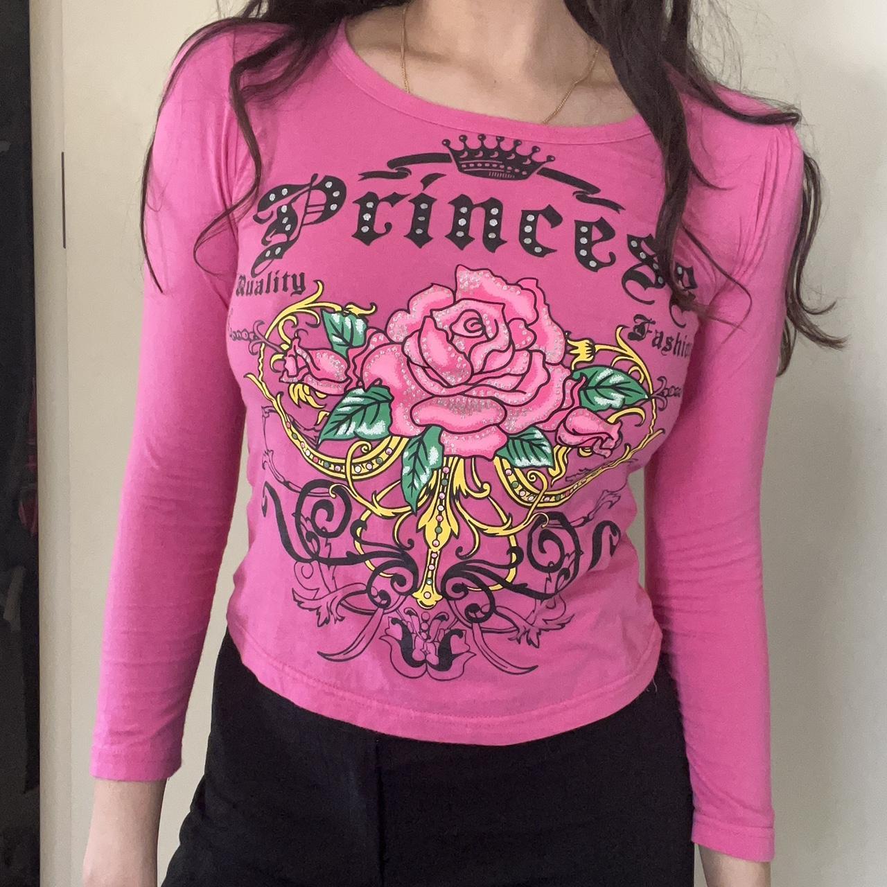 Yk2 Ed hardy style kids top 👑 Baby tee type fit... - Depop