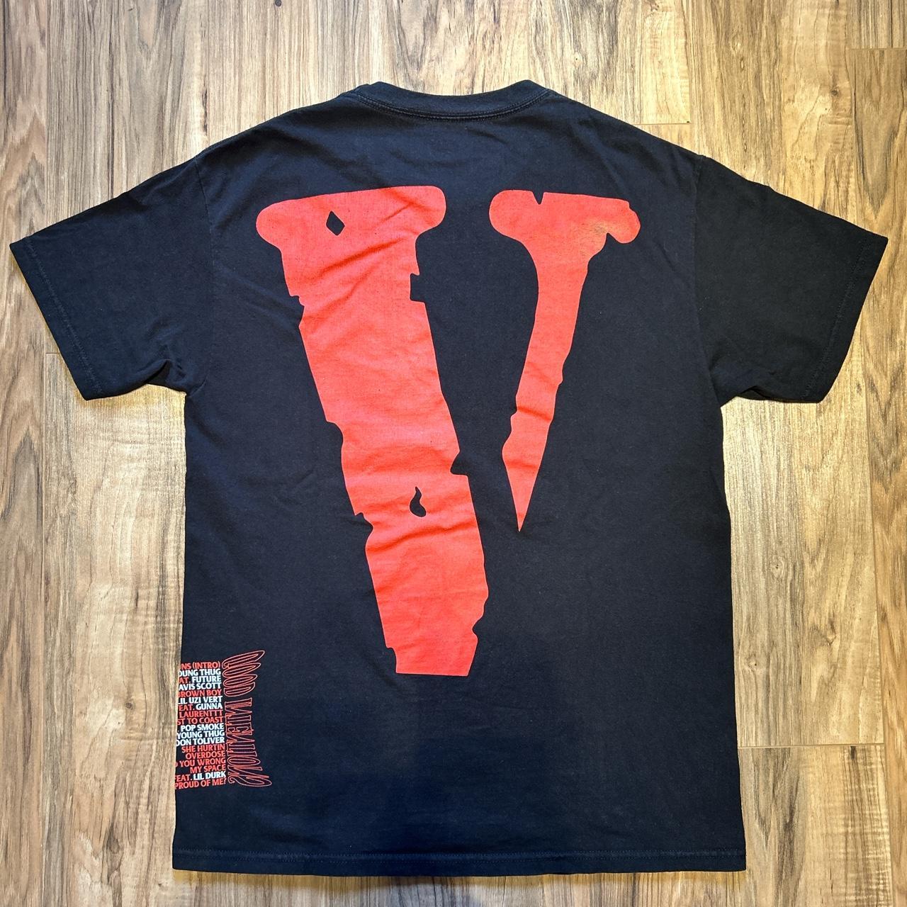 Vlone Men's Black and Red T-shirt | Depop