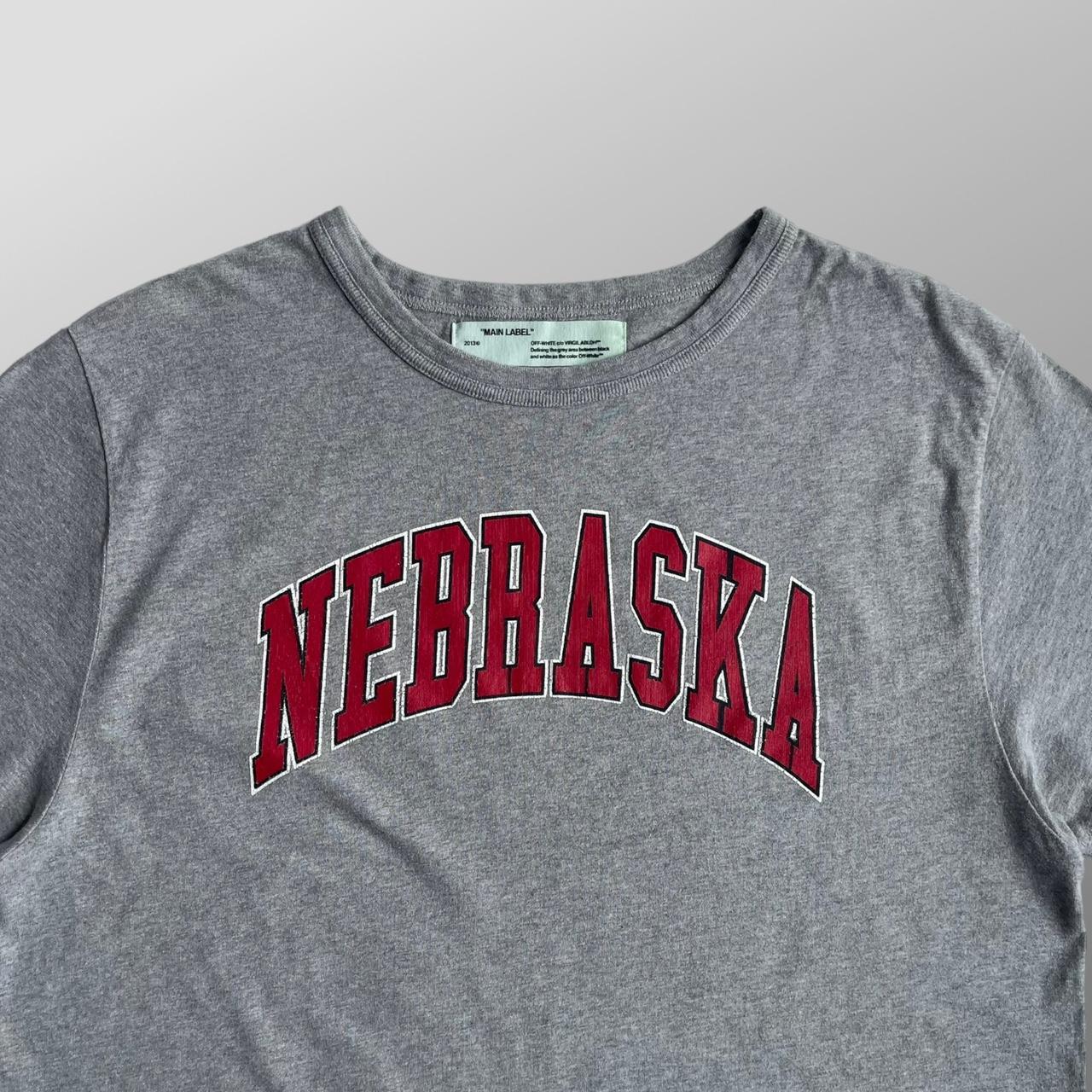 Off white Nebraska tee shirt grey - sick piece... - Depop