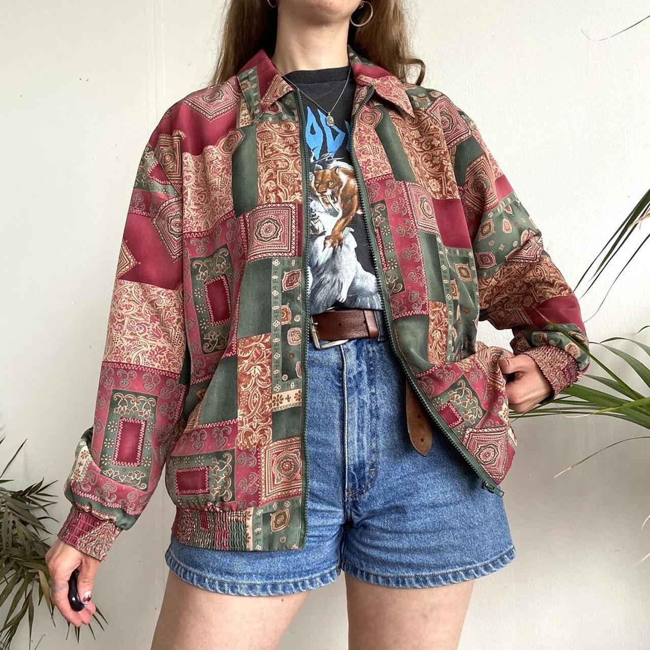 Women's Red and Green Jacket | Depop