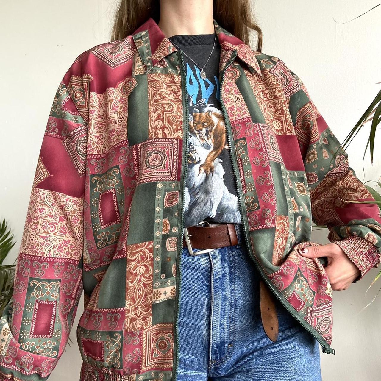 Women's Red and Green Jacket | Depop