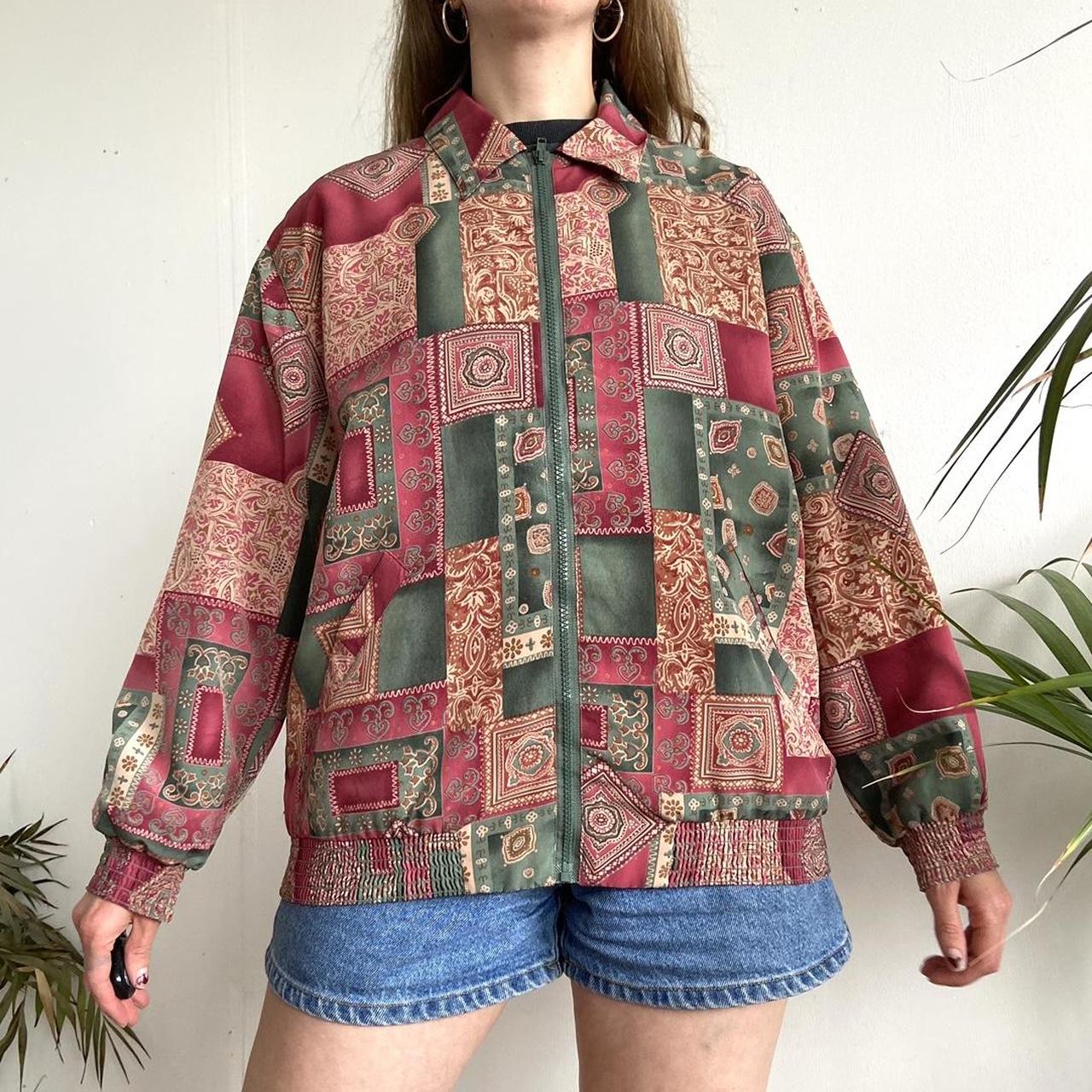 Women's Red and Green Jacket | Depop