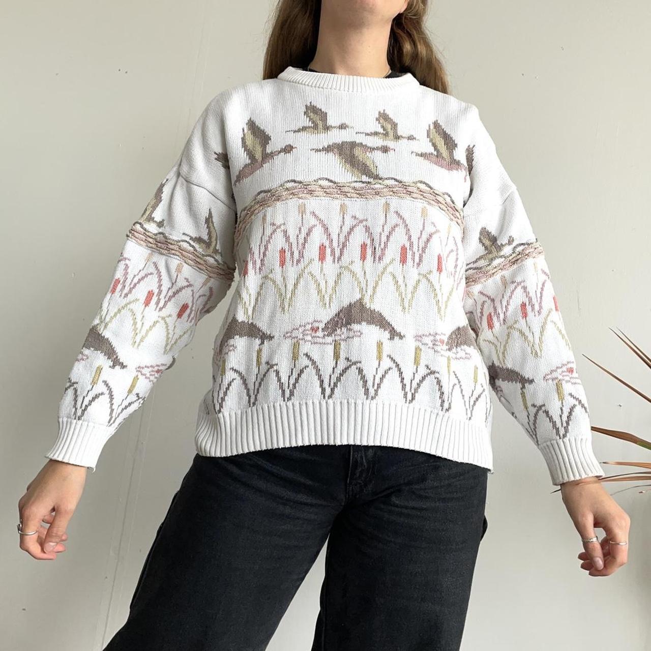 Vintage 90s Knitted Cottage Duck Jumper Label... - Depop